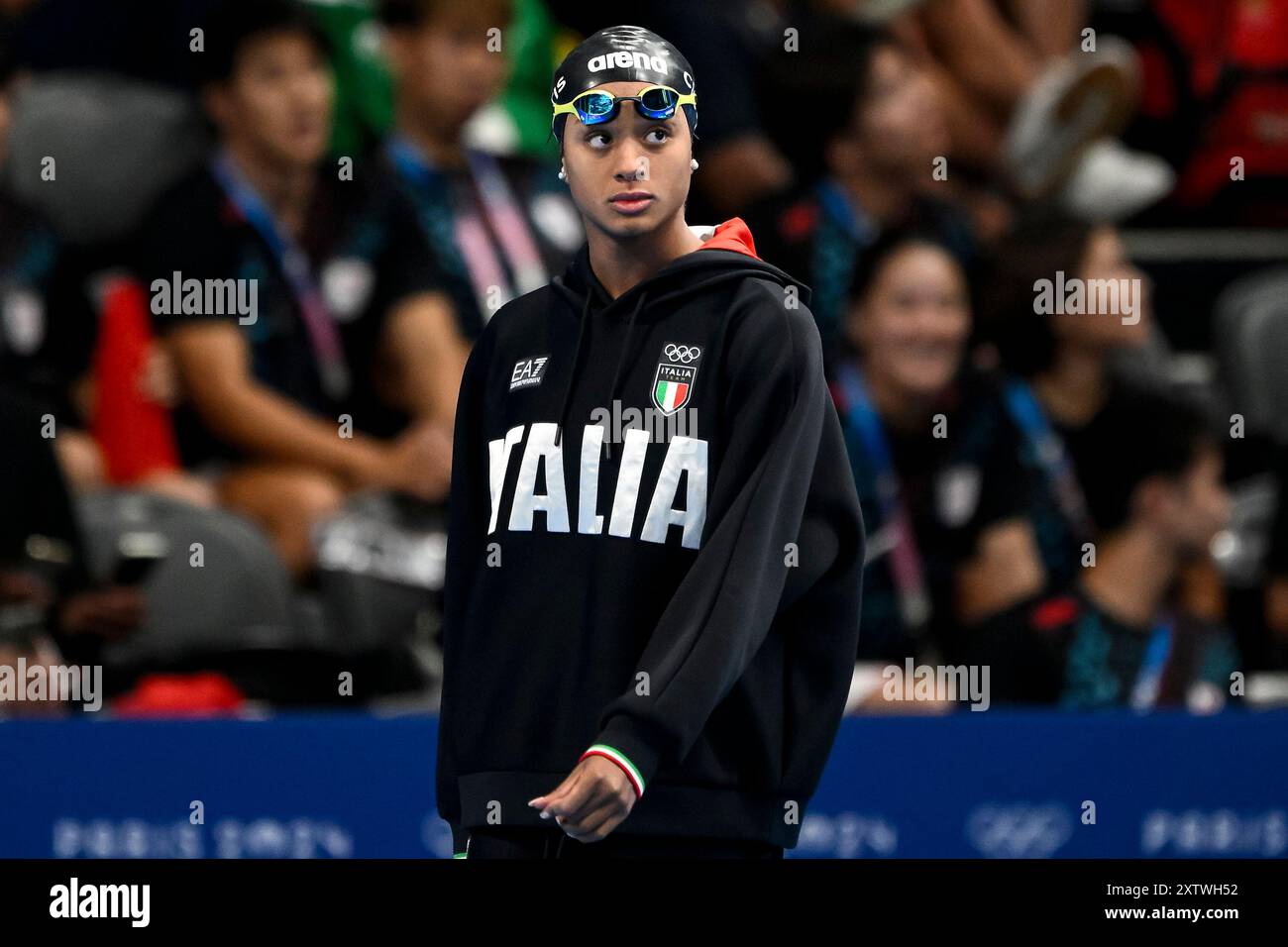 Sara Curtis of Italy prepares to compete in the swimming 50m Freestyle ...