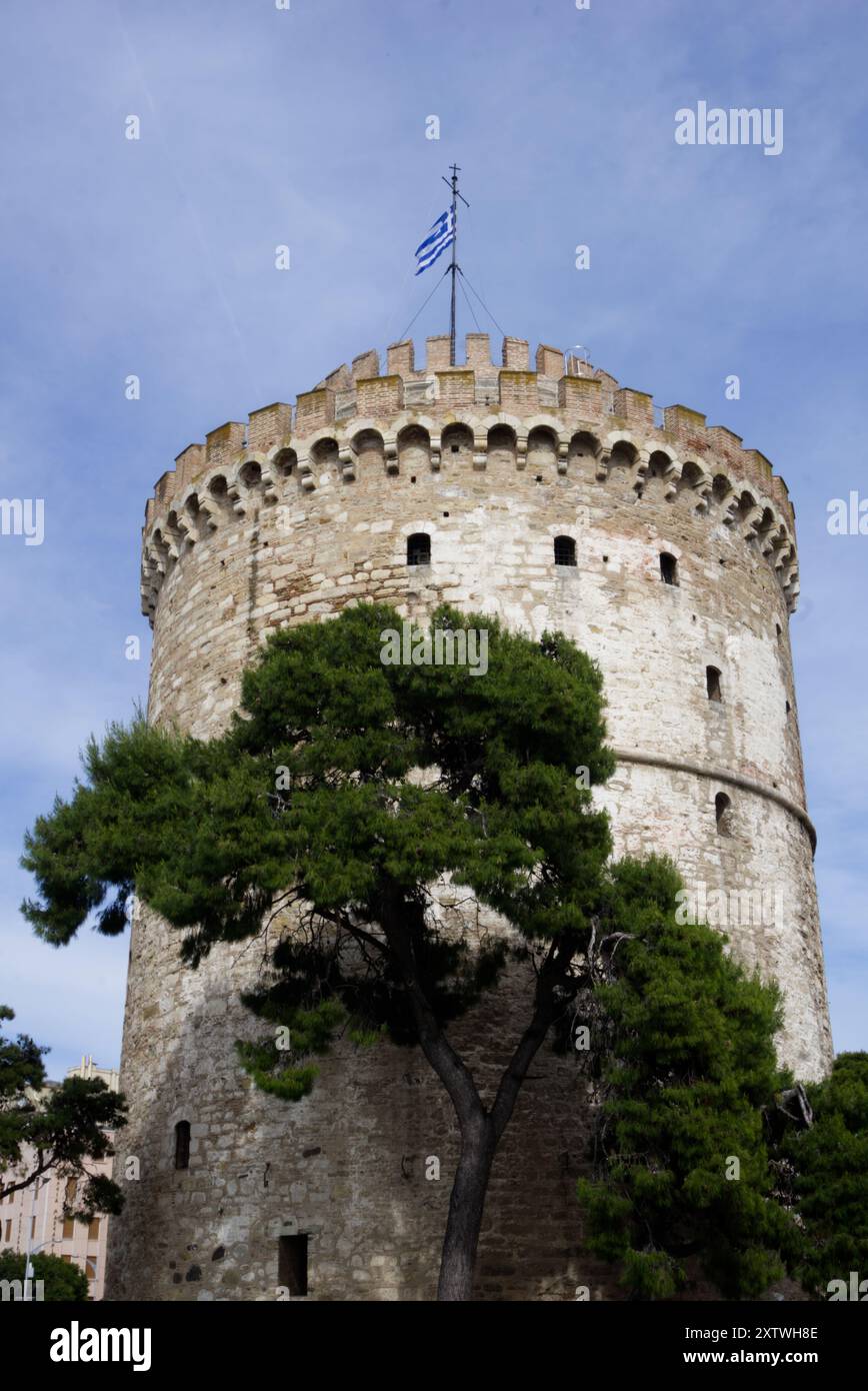 Front view of white tower Stock Photo - Alamy