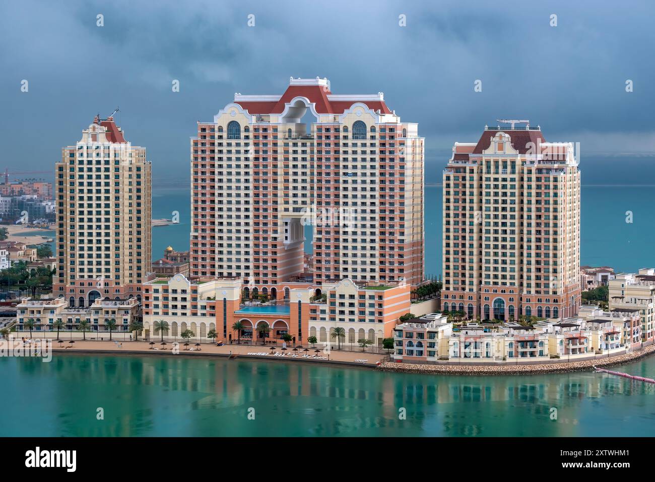 Viva Bahriya Residential buildings in the Pearl Qatar, an artificial ...