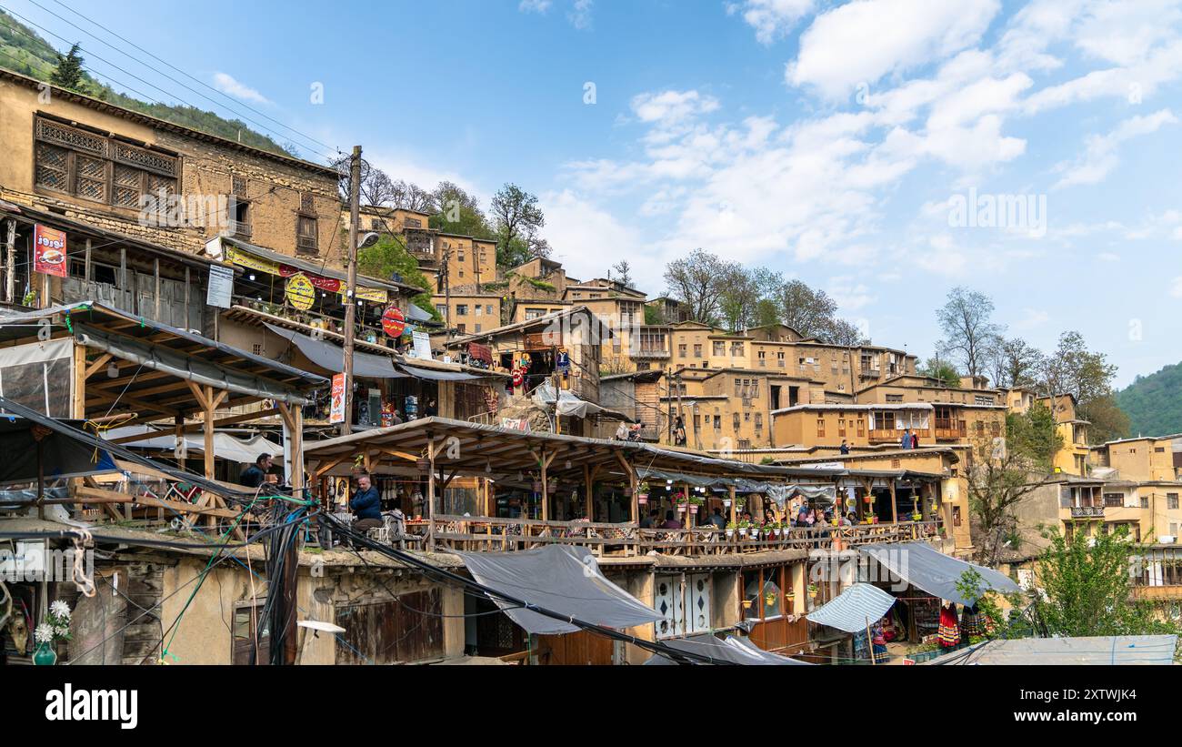 Masuleh, Iran - 27 April 2019: Houses in traditional village of Masuleh ...