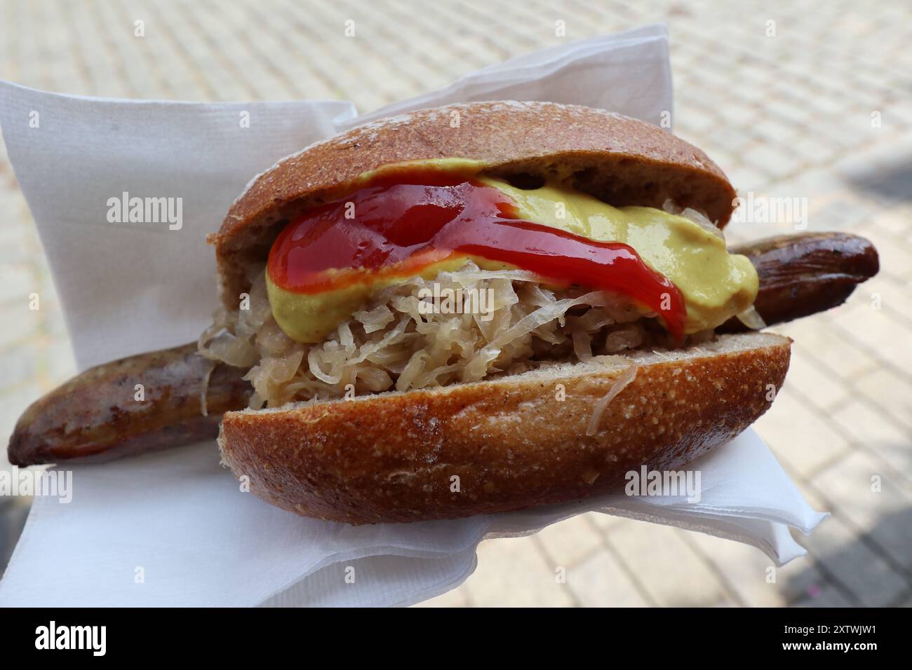 German hot dog in Rothenburg ob der Tauber, Germany Stock Photo - Alamy