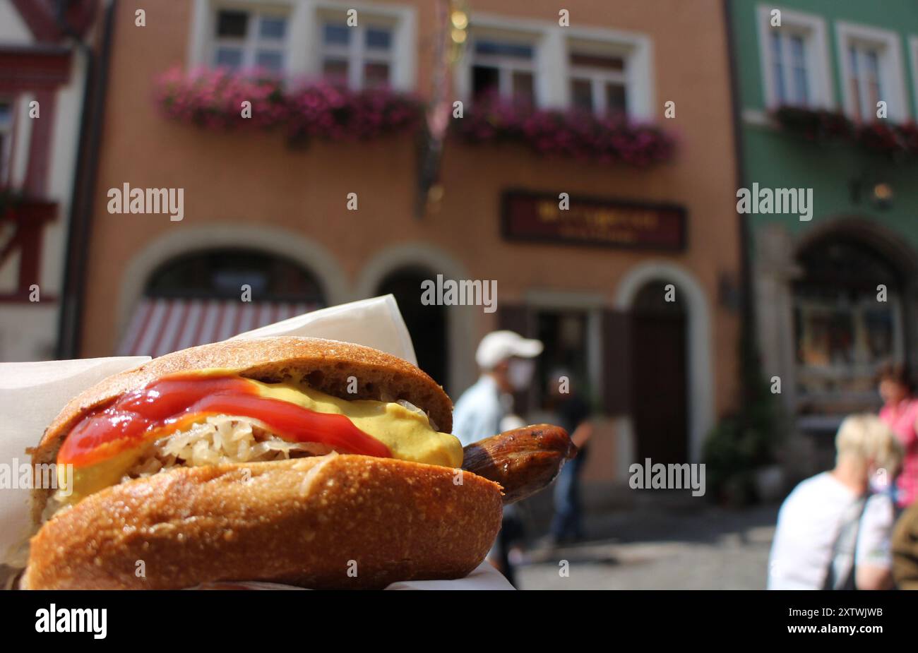 German hot dog in Rothenburg ob der Tauber, Germany Stock Photo - Alamy