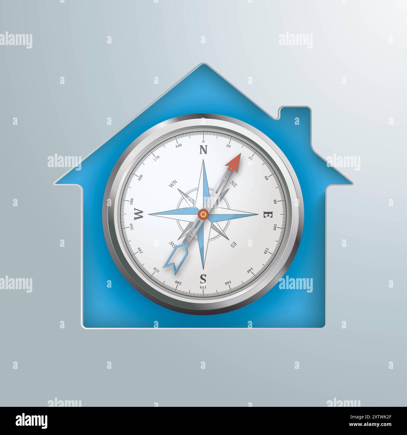 House Hole Compass Orientation in the real estate search Stock Photo ...
