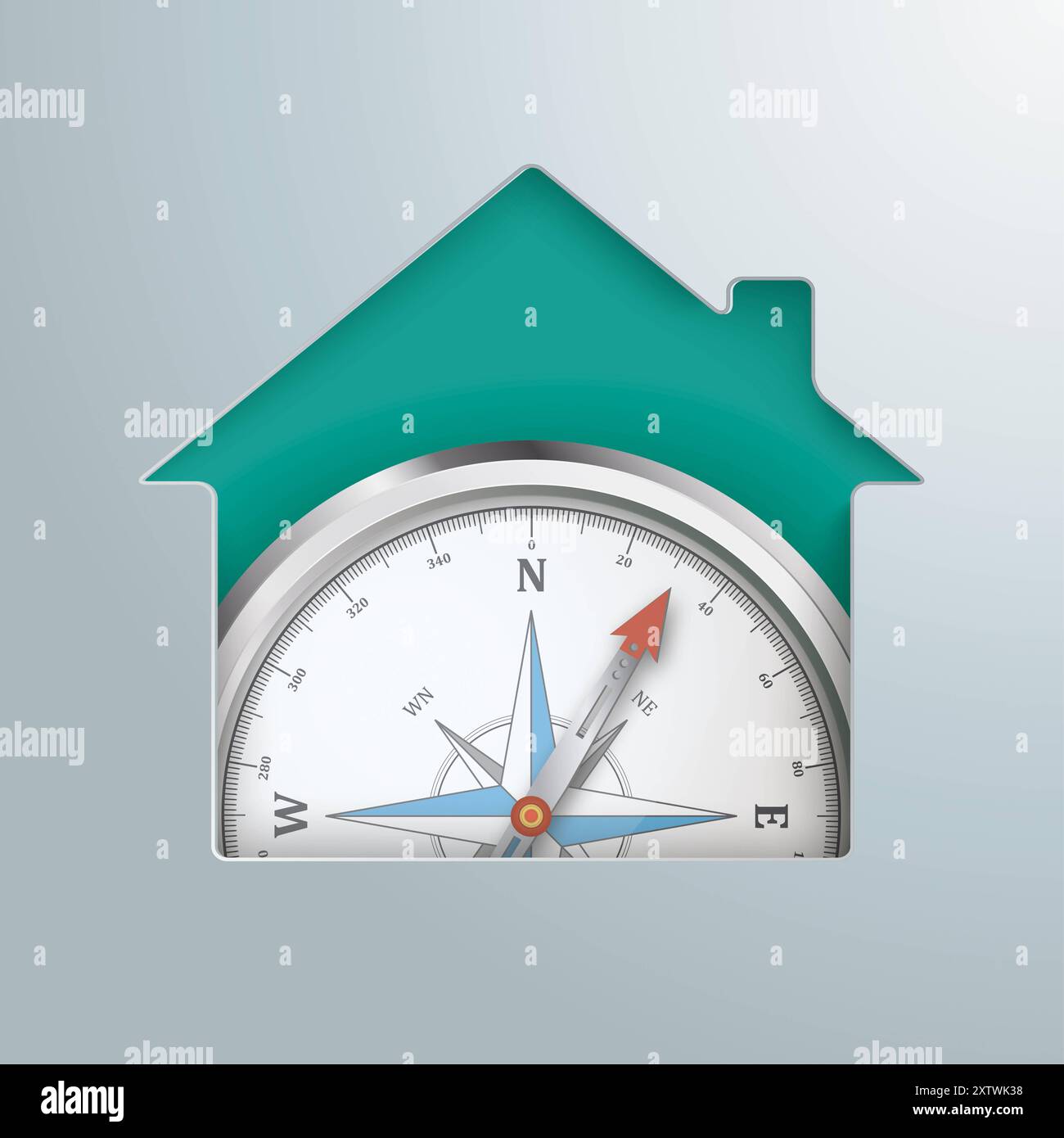 House Hole Compass 2 Orientation in the real estate search Stock Photo ...