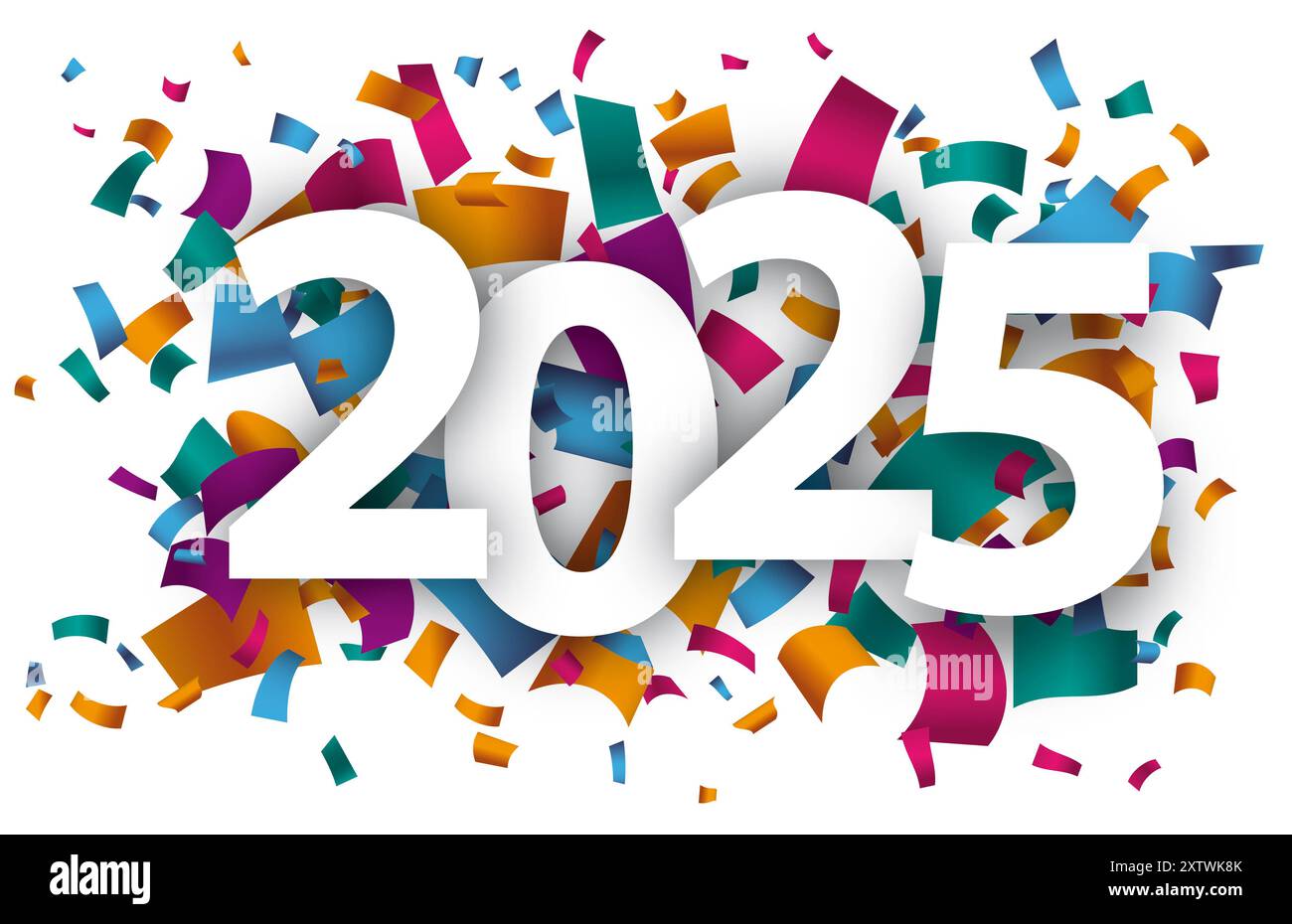2025 Confetti Confetti with text 2025 Stock Photo - Alamy
