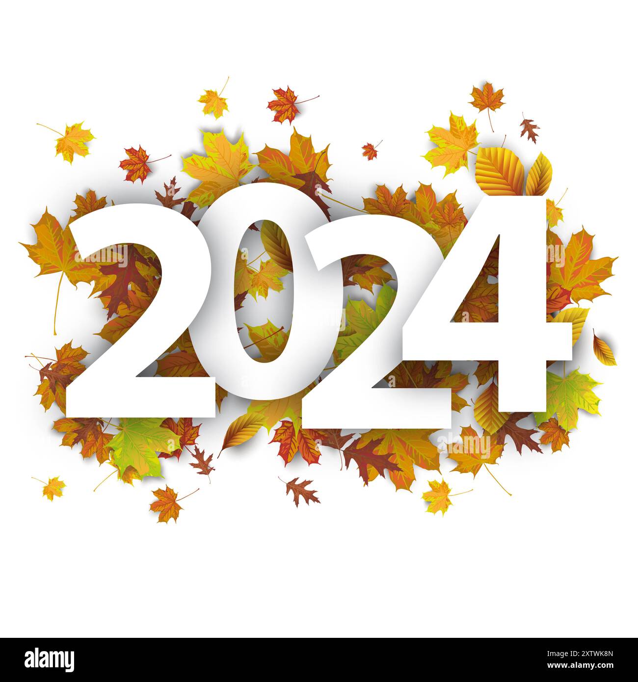 Autumn Foliage 2024 2024 with autumn foliage on the white background ...