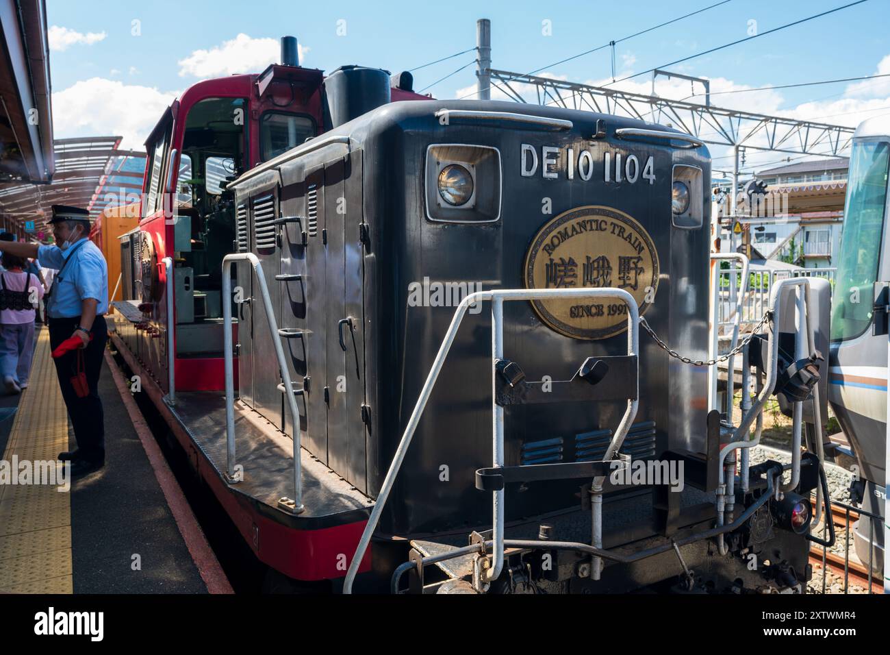 Kyoto Prefecture, Japan - August 11 2024 : Sagano Scenic Railway train ...