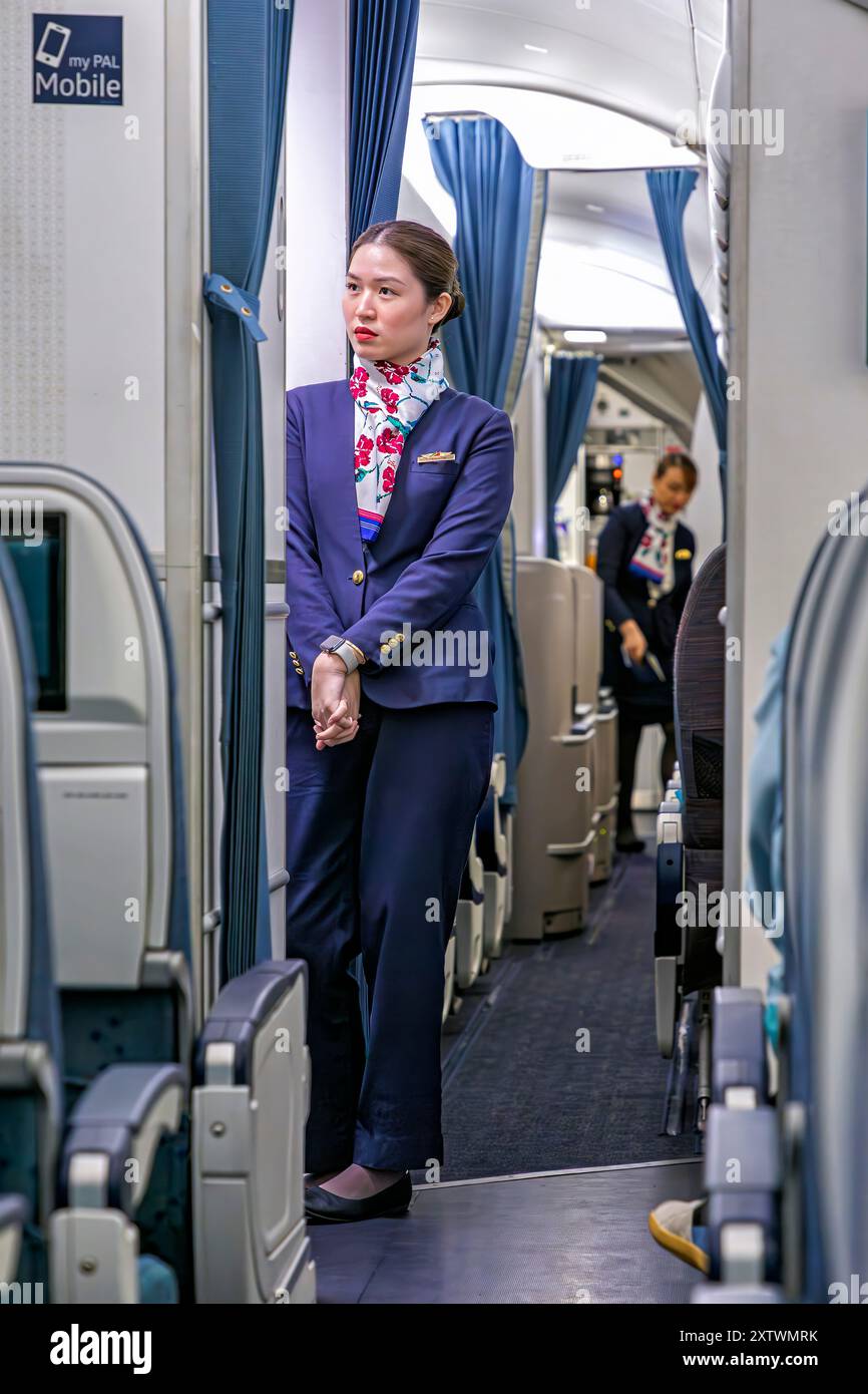 Philippine Airlines cabin crew on international flight, from Bangkok to ...