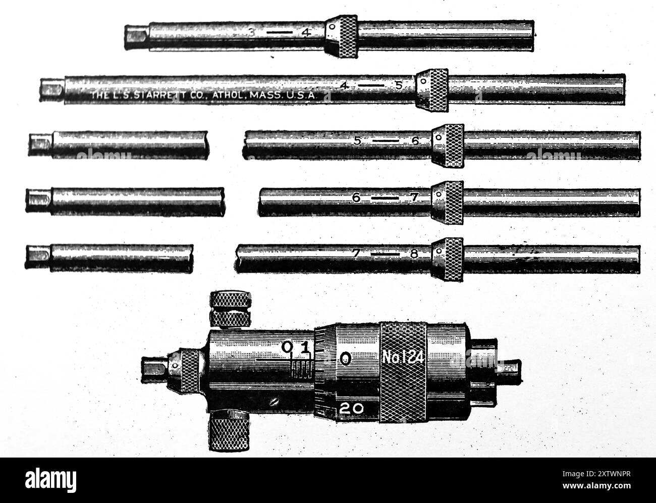 Starrett (Massachusetts, USA) inside measuring micrometer with ...