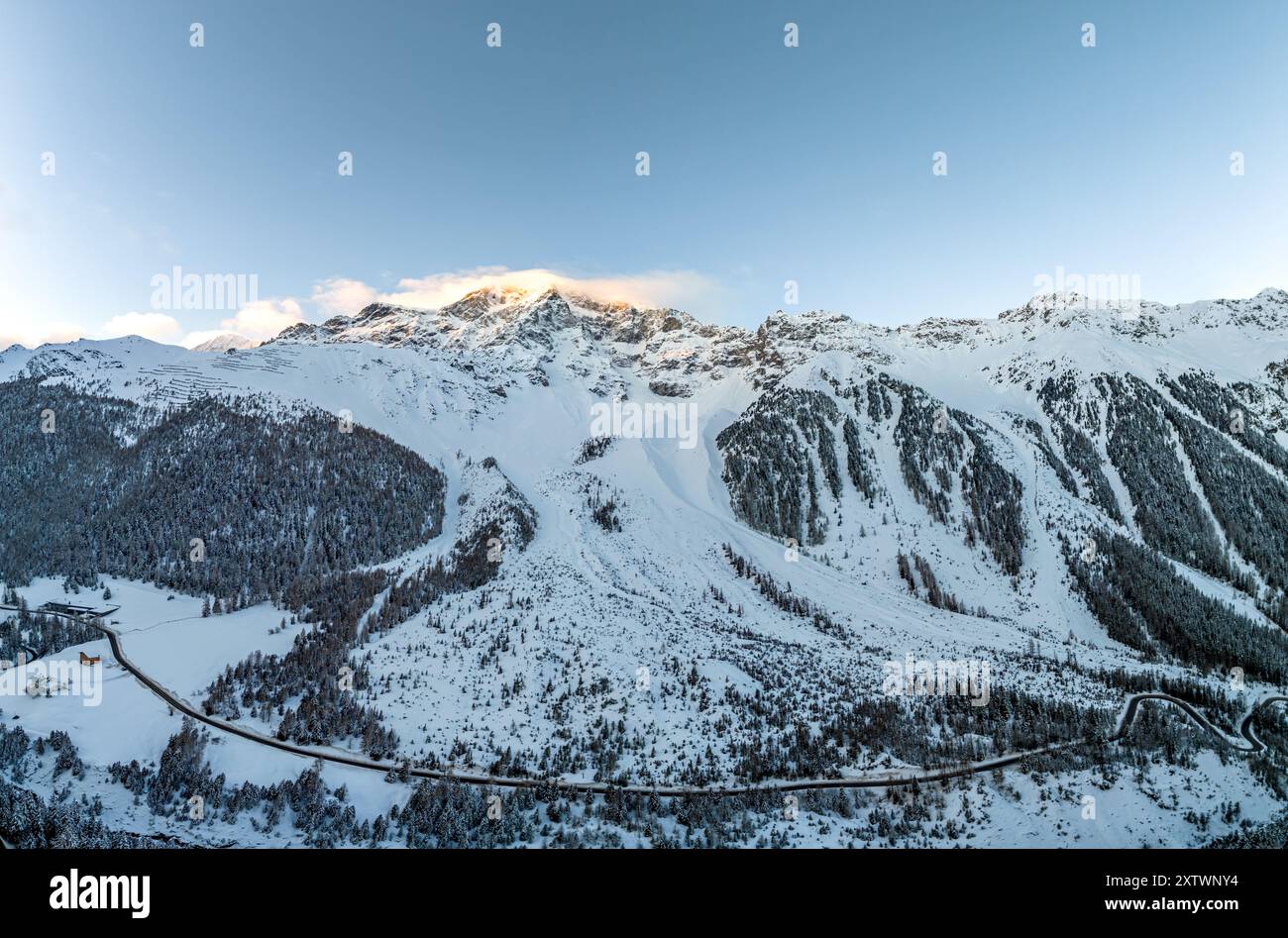 High resolution panorama shot of the Ortler Mountain and the Sulden ...