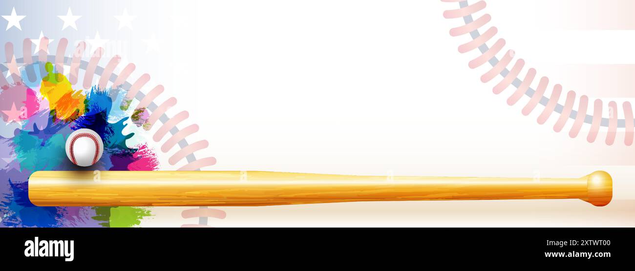 Baseball banner background with 3D items and copy space. Championship ...