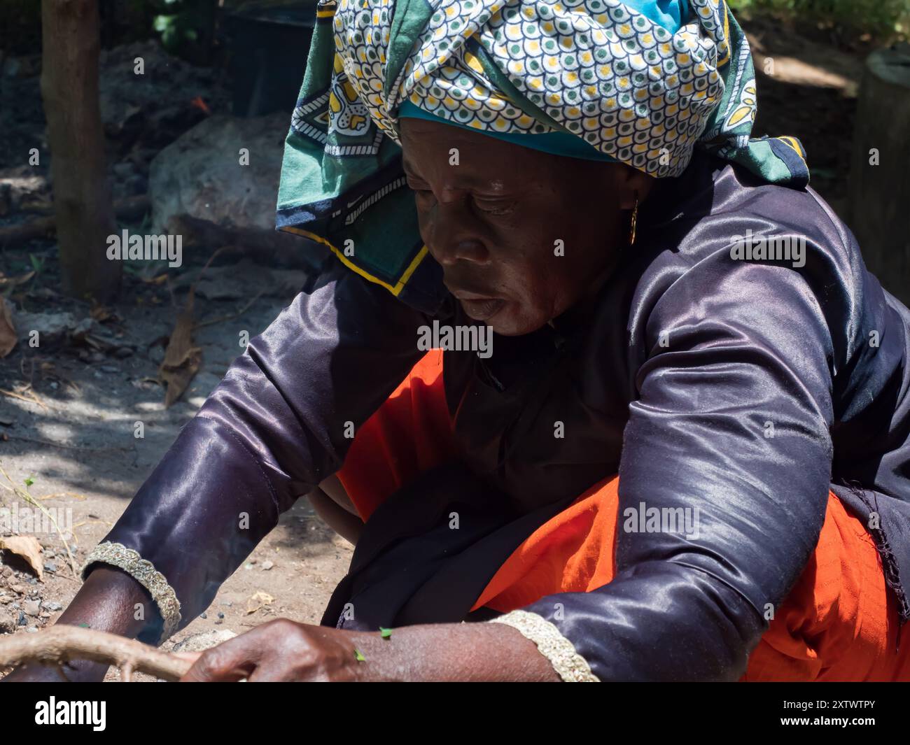Zanzibar, Tanzania - Jan, 2021: Portrait of African woman cooking on ...
