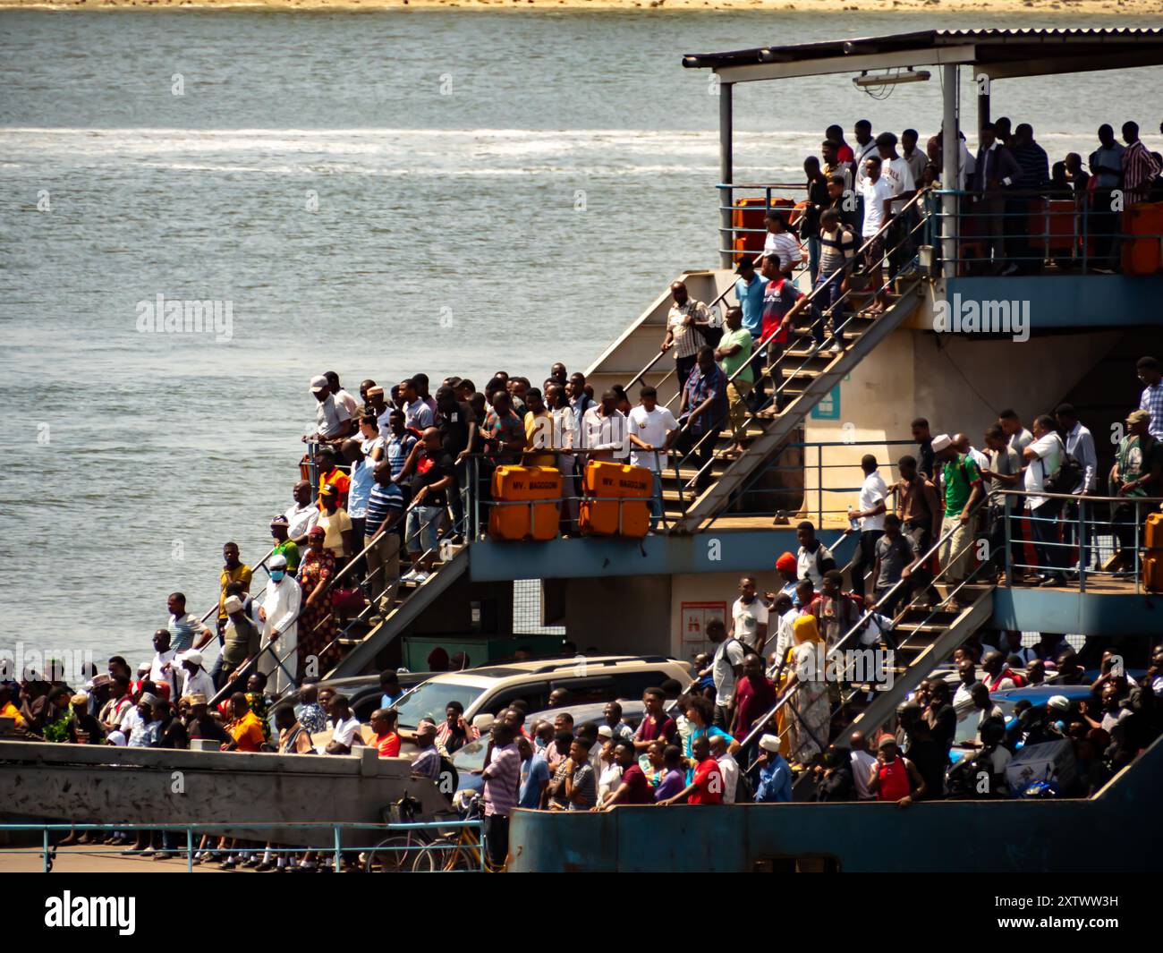 Dar es Salaam, Tanzania - Feb 28, 2021: A crowd of African people ...