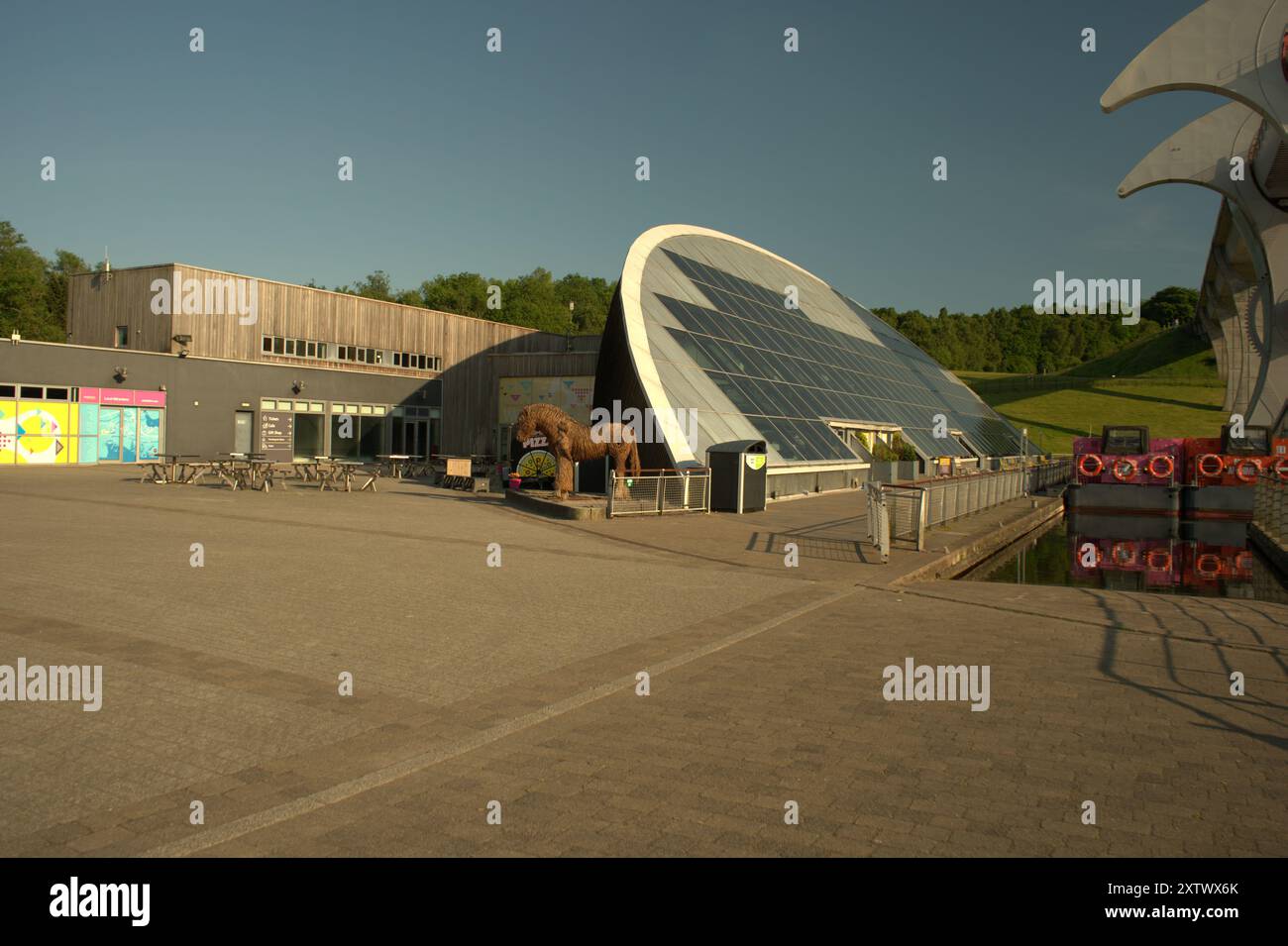 The Falkirk Wheel is a rotating boat lift in Tamfourhill, Falkirk, in ...