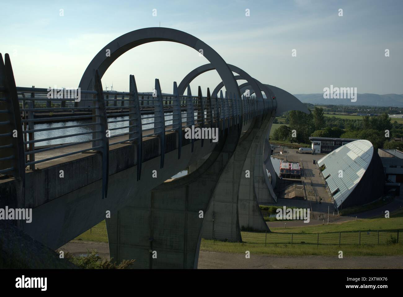 The Falkirk Wheel is a rotating boat lift in Tamfourhill, Falkirk, in ...