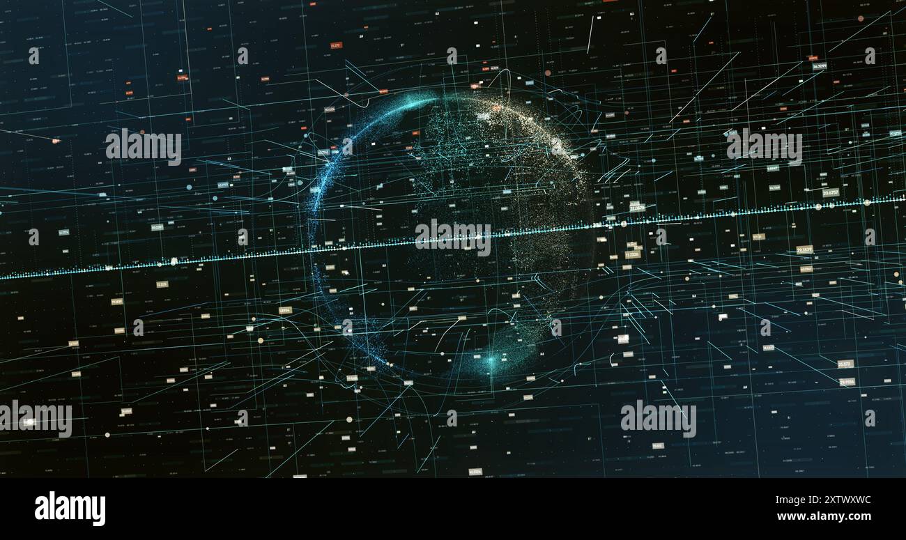 Digital space world 3d data earth background 3d rendering. Cyberspace ...