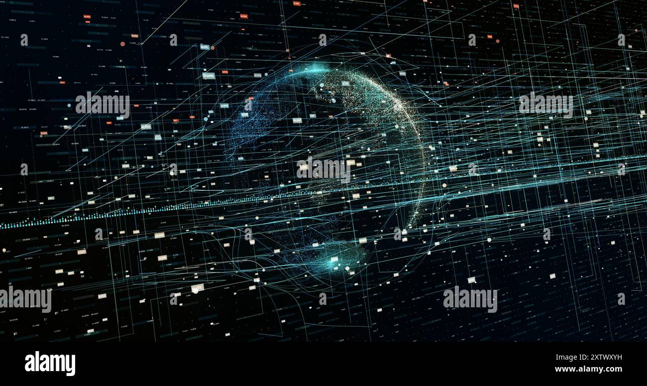 Digital space world 3d data earth background 3d rendering. Cyberspace ...