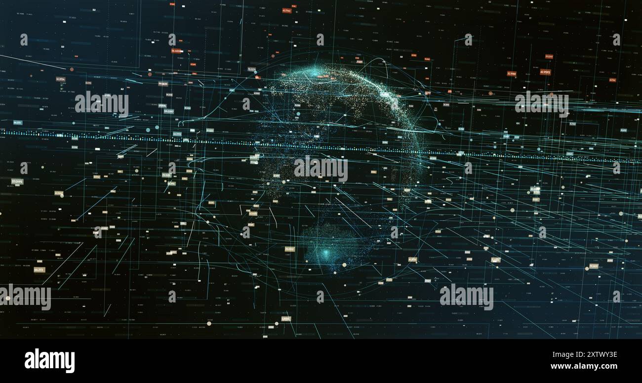 Digital space world 3d data earth background 3d rendering. Cyberspace ...