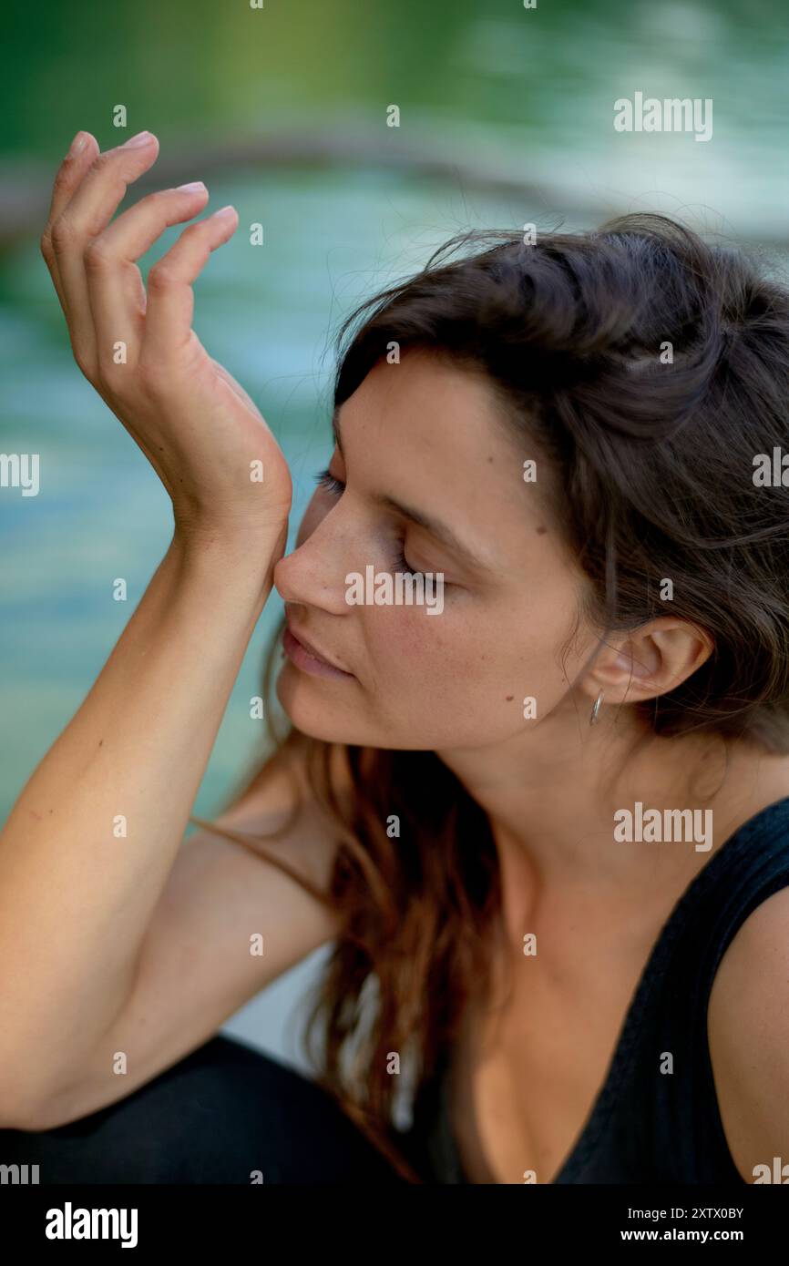 Raised face hi-res stock photography and images - Alamy