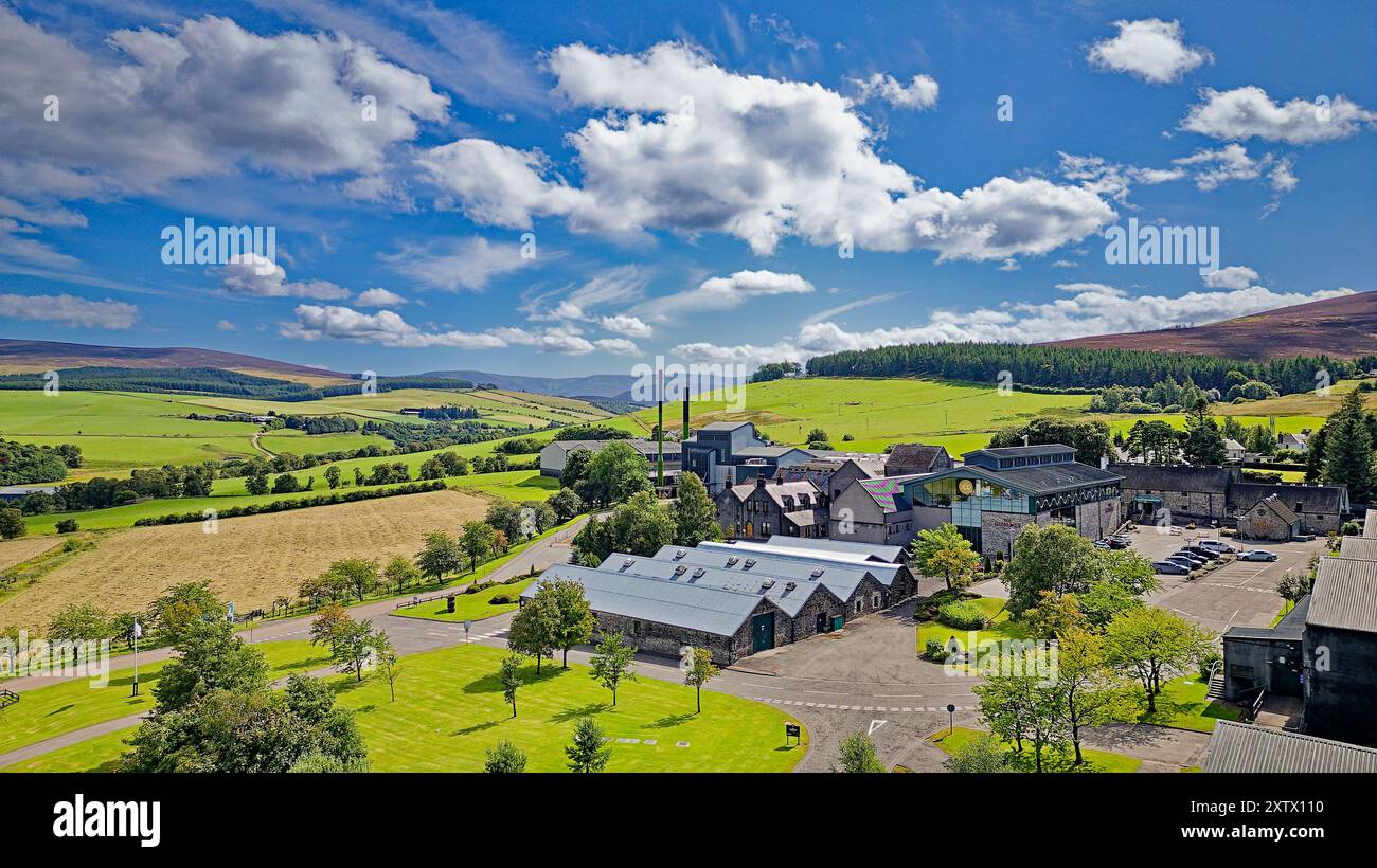 The Glenlivet distillery Moray Scotland buildings and warehouses on a ...