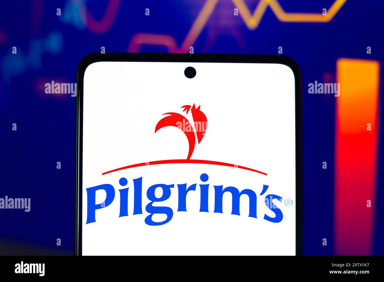 In this photo illustration, the Pilgrim's Pride Corporation logo is ...