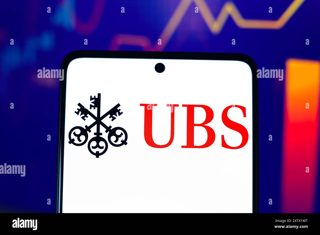 In this photo illustration, the UBS Group AG logo is displayed on a ...