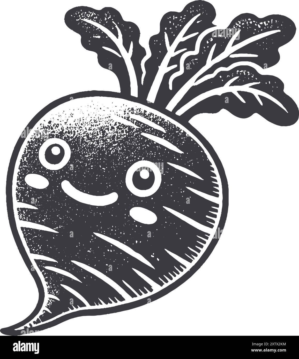 Grunge-Style Beetroot Smiling Vegetable Character with Texture, Rough ...