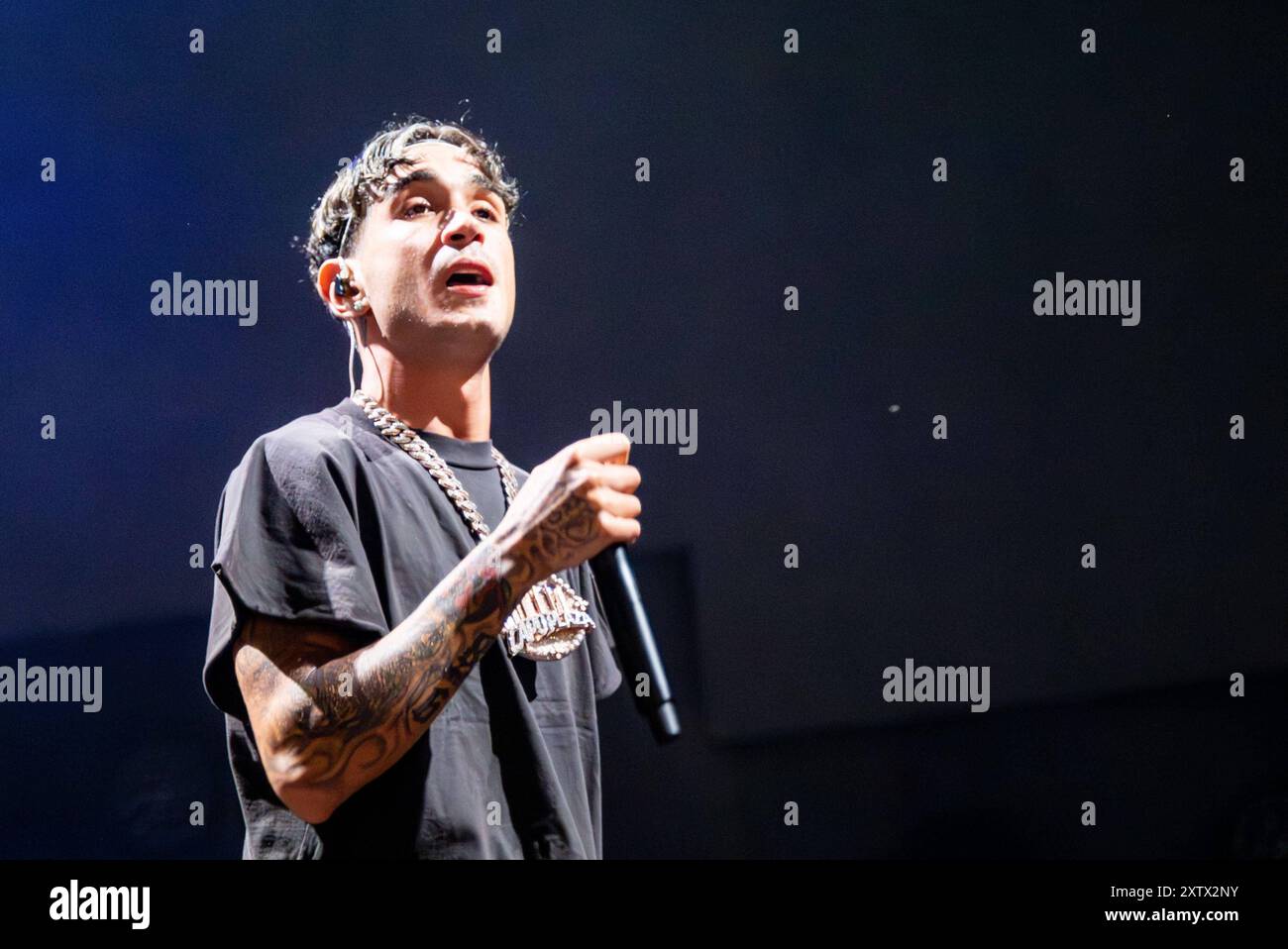 Italian singer Music Concert - CAPO PLAZA Live 2024 Capo Plaza on stage ...