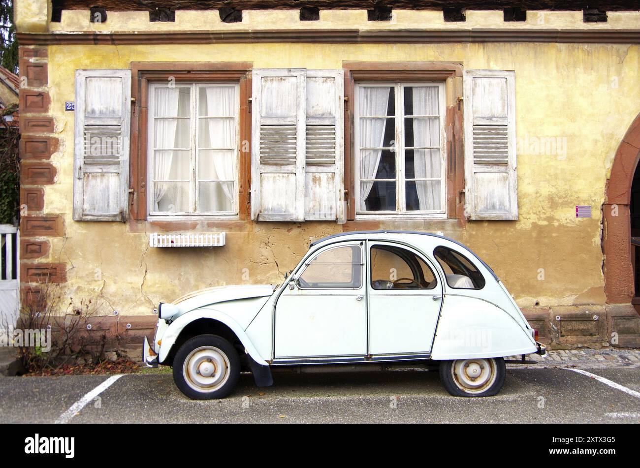 Vintage car ente in french village wissembourg Stock Photo - Alamy
