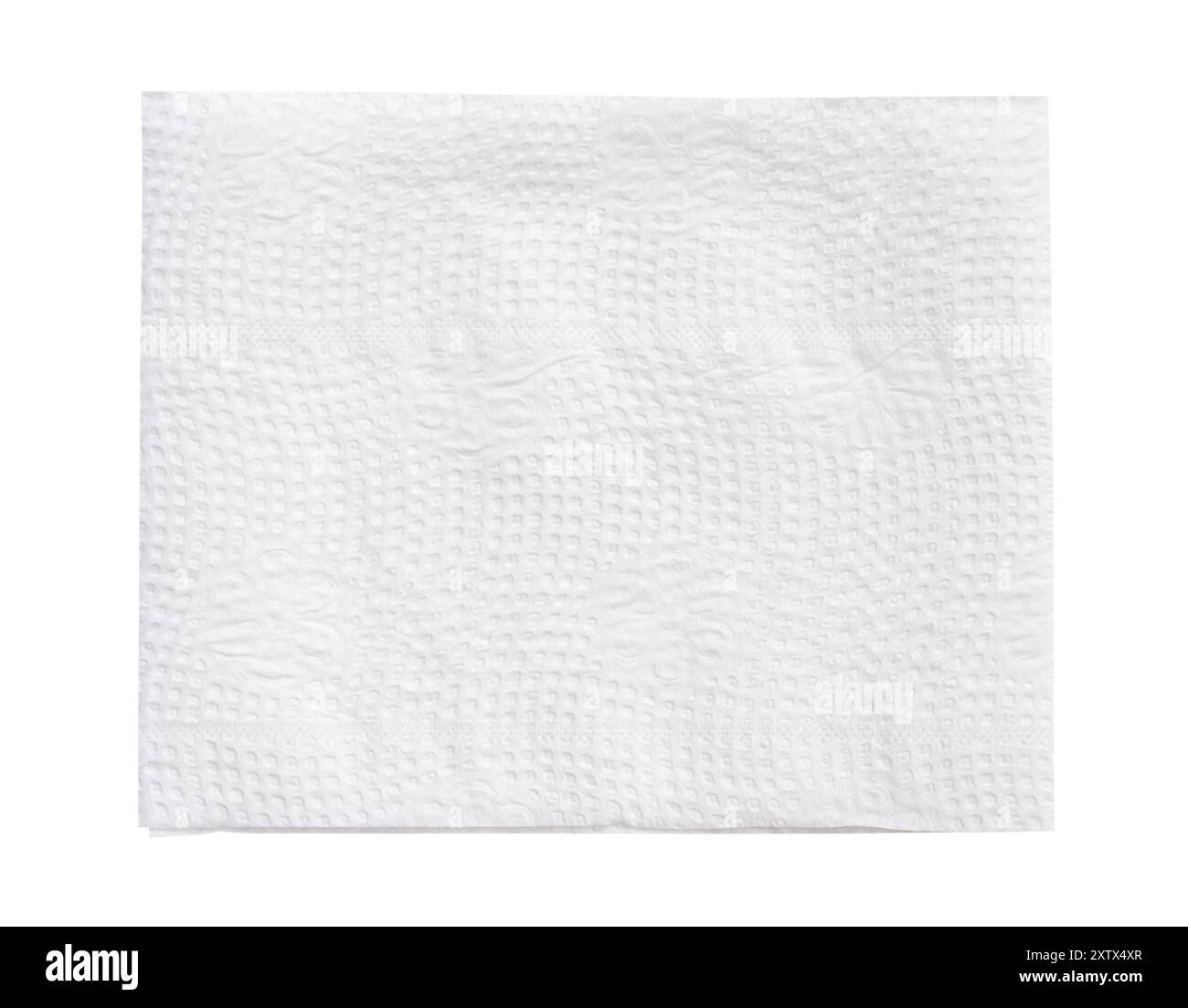 Top view of folded tissue paper is isolated on white background with ...