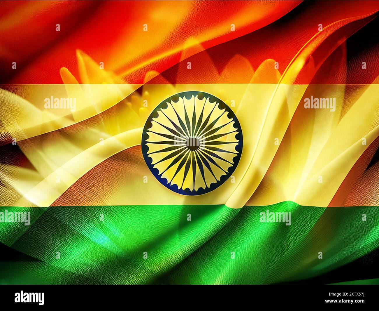 A textured background of the Indian flag with a lotus on it. Lotus is ...