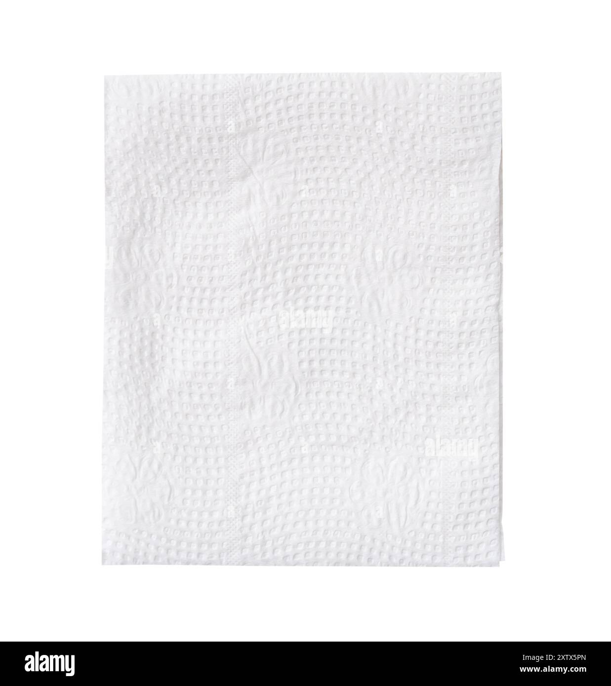 Top view of folded tissue paper is isolated on white background with ...