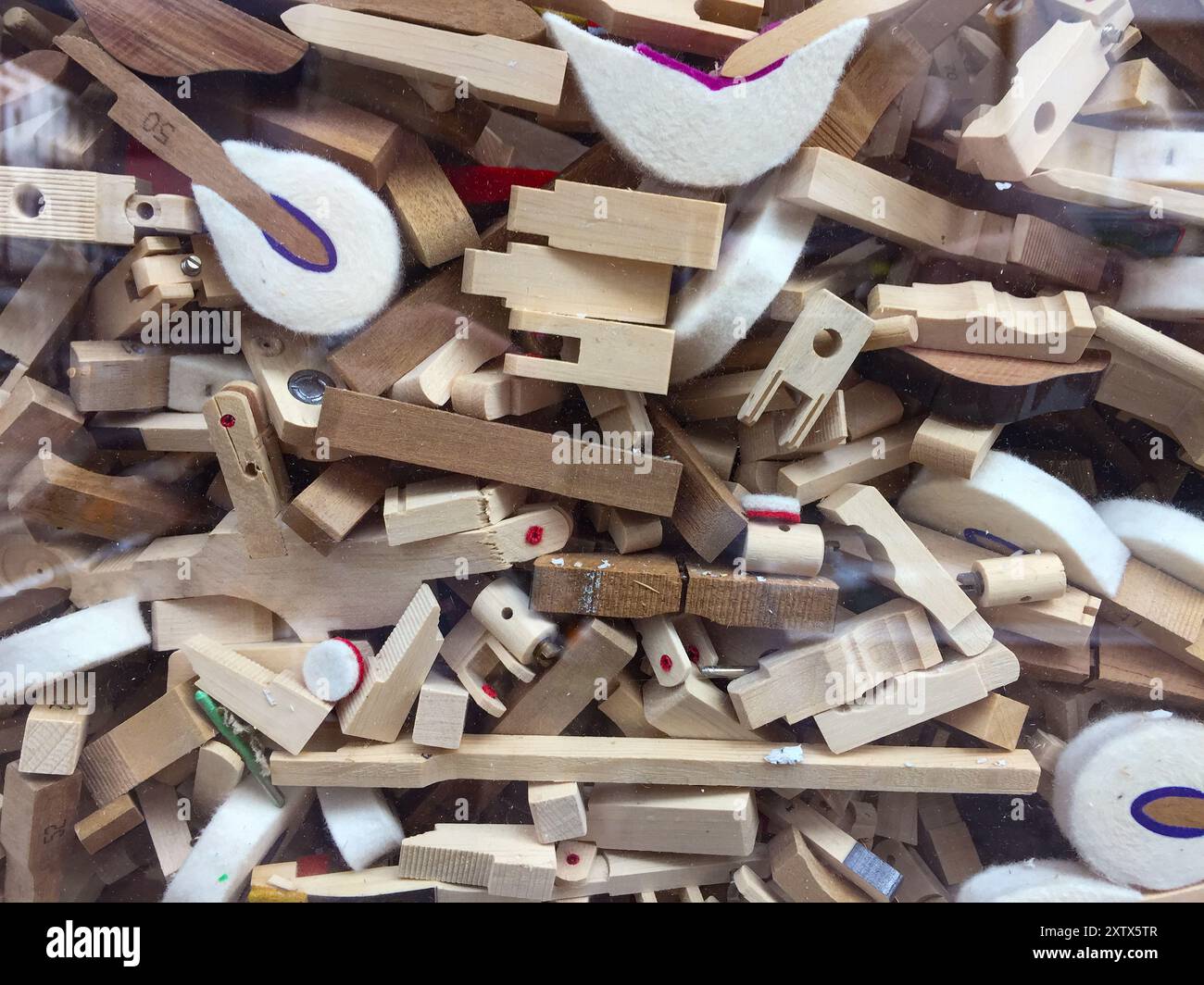 spare parts for a classic piano made of wood Stock Photo - Alamy
