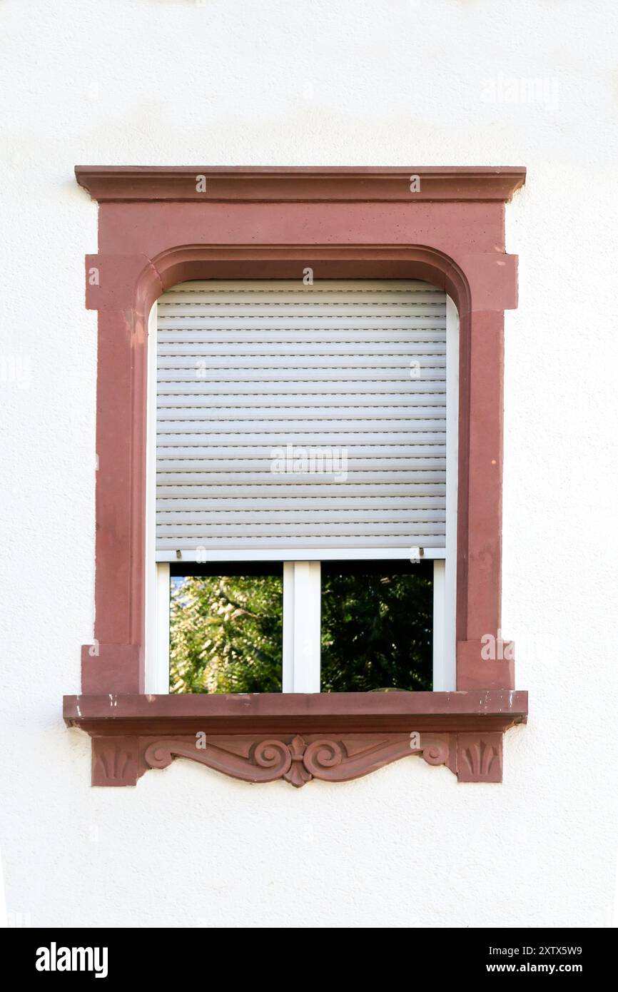 detail of classicistic window at house facade in Germany Stock Photo ...