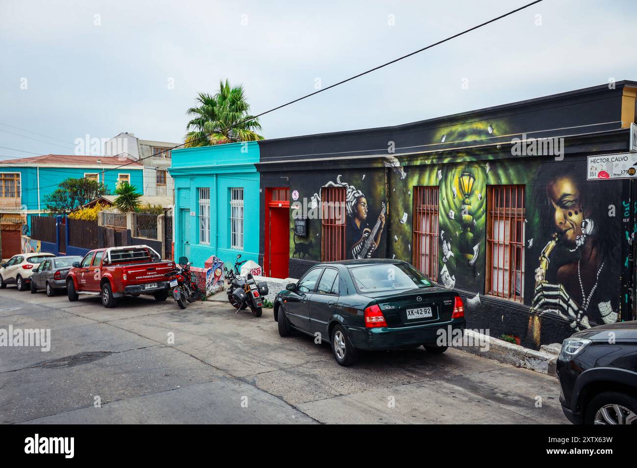 Valparaiso, Chile - March 08, 2020: Multi Colored Buildings with Bright ...