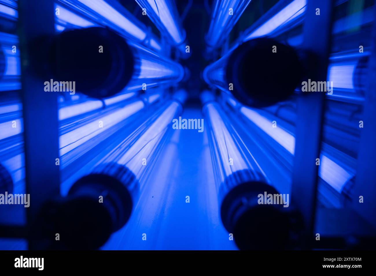 16 August 2024, Berlin: The model of wastewater treatment with UV light ...
