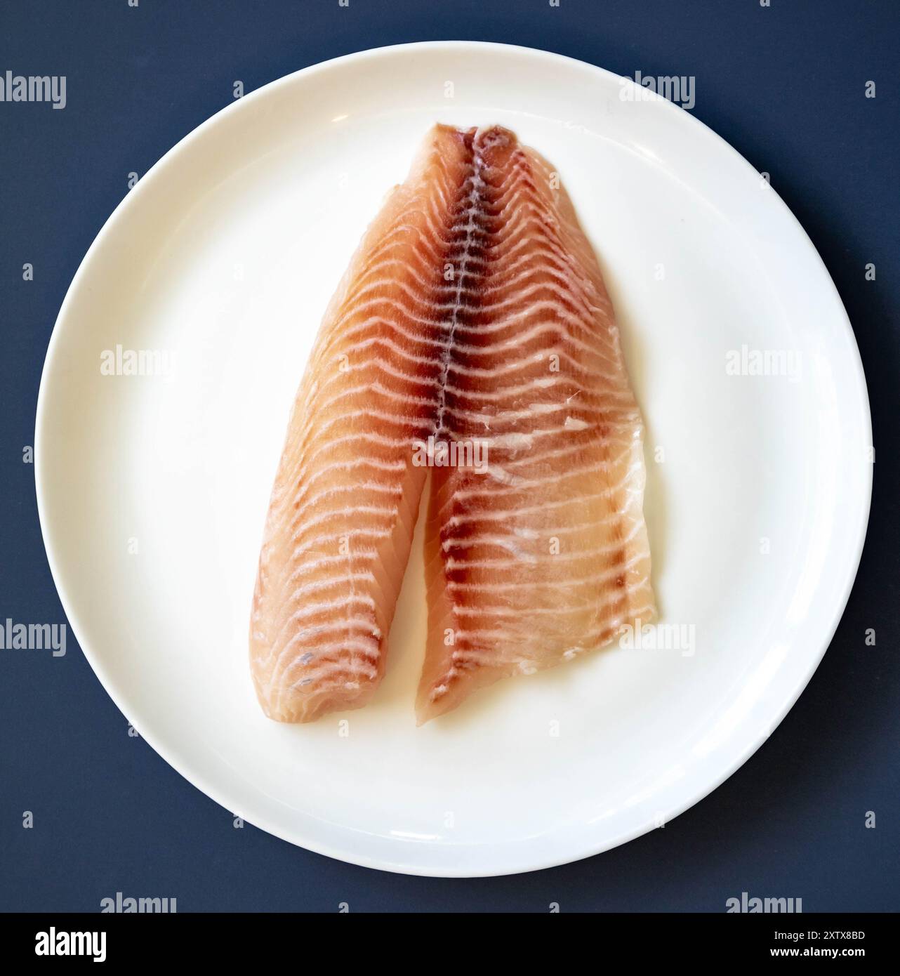 Fillet of tilapia or Saint Peter fish Oreochromis niloticus. Isolated ...