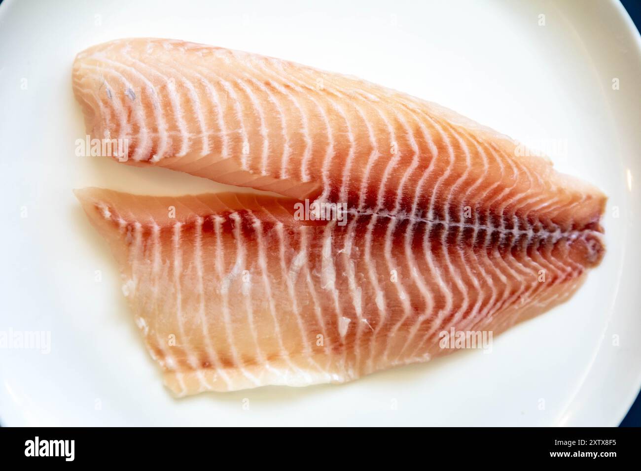 Fillet of tilapia or Saint Peter fish Oreochromis niloticus. Isolated ...