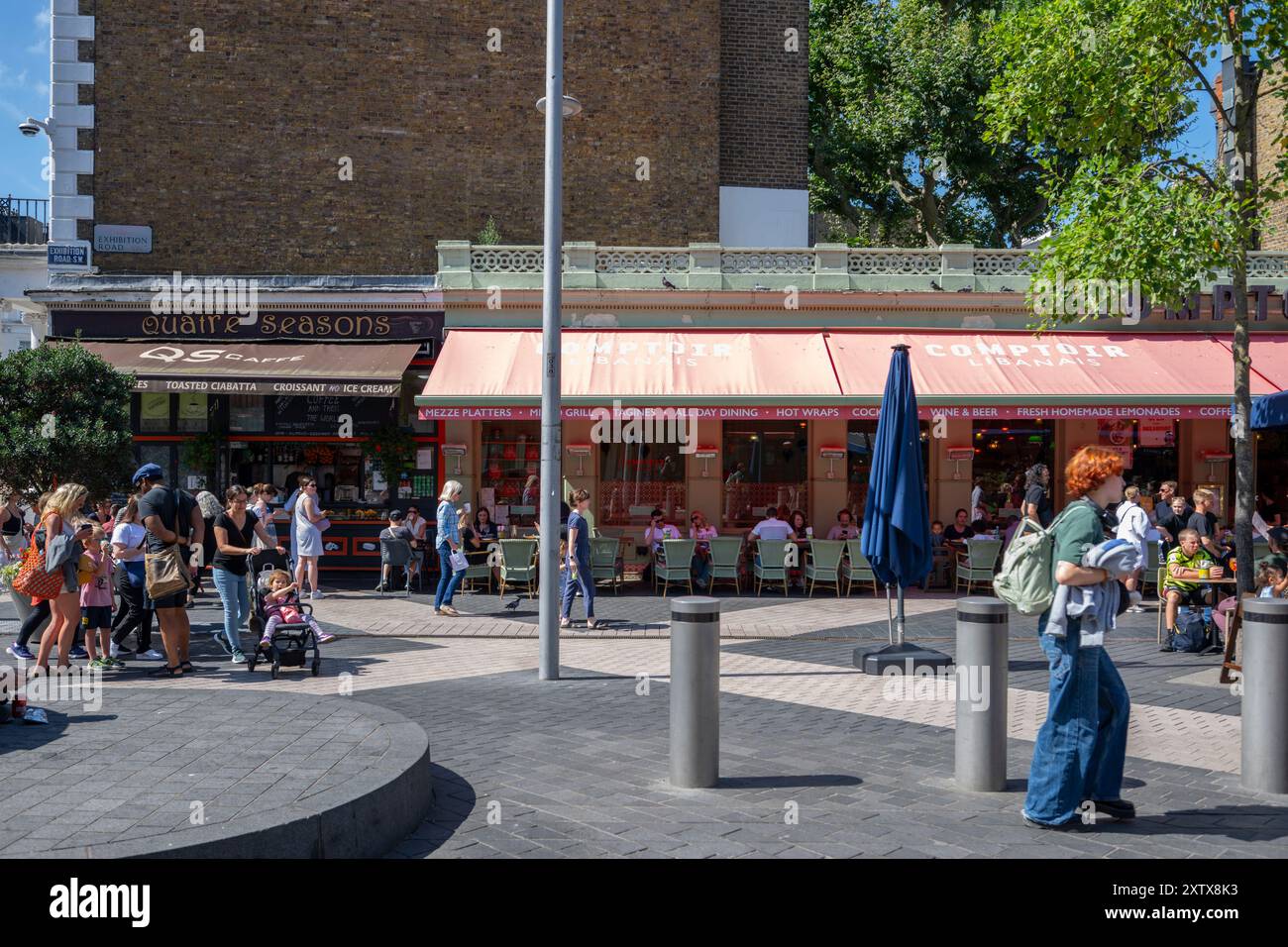 Cafes and restaurants at the height of summer on Exhibition Road in ...