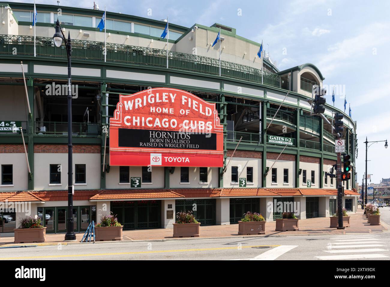 The exterior Major League Baseball's Chicago Cubs' Wrigley Field ...