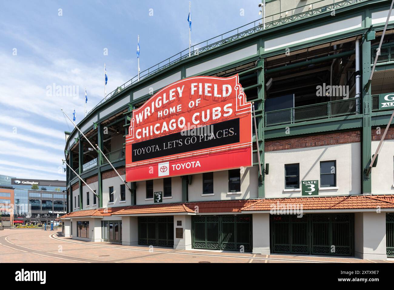 The exterior Major League Baseball's Chicago Cubs' Wrigley Field ...
