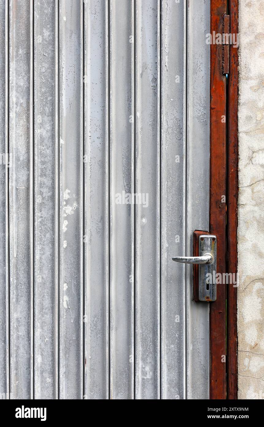 Old Galvanized Iron door, Grunge metal door texture, in white paint ...