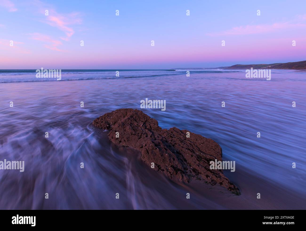 Waves at Tregantle Beach in South East Cornwall Stock Photo - Alamy