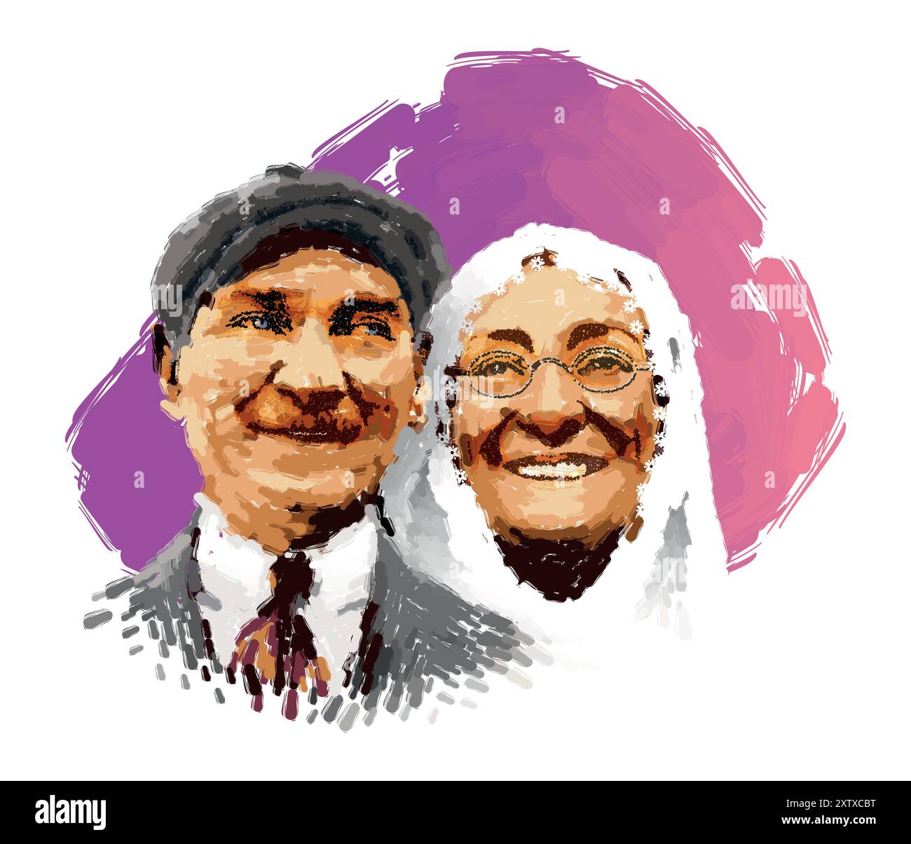 oilpainting portrait of Mustafa Kemal Atatürk and his Mother while ...