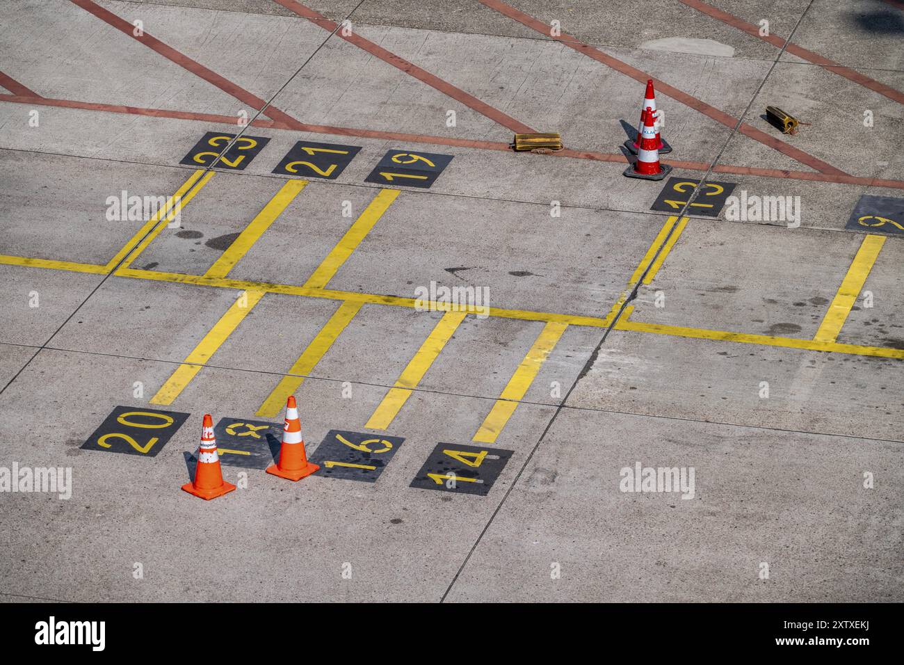 Park markings on the ground, at the terminal, in front of the passenger ...