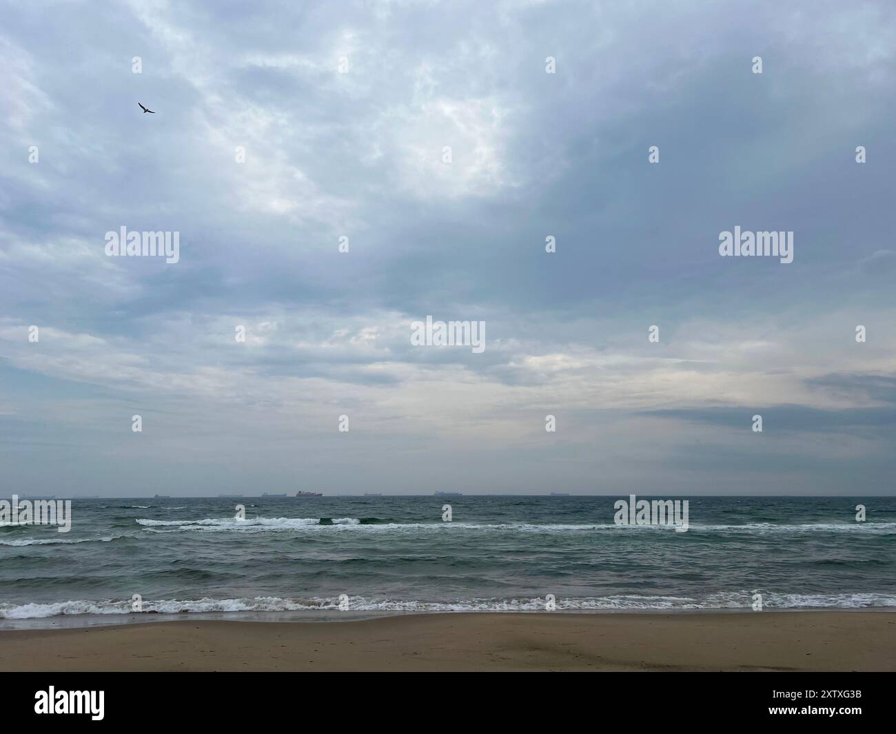 Seascape under a cloudy sky. Skagerrak, Kattegat strait in Skagen ...