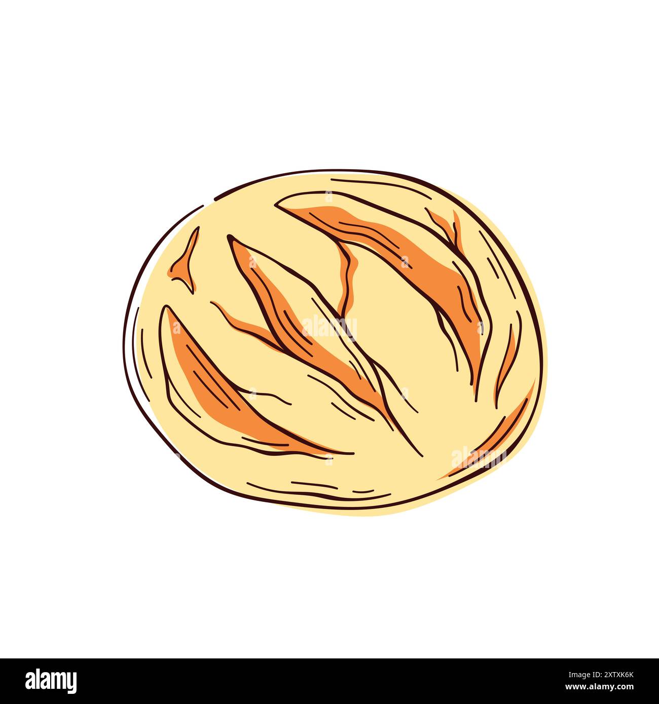 Round Bread logo in line art style. Flat Design for bakery menu. Vector ...