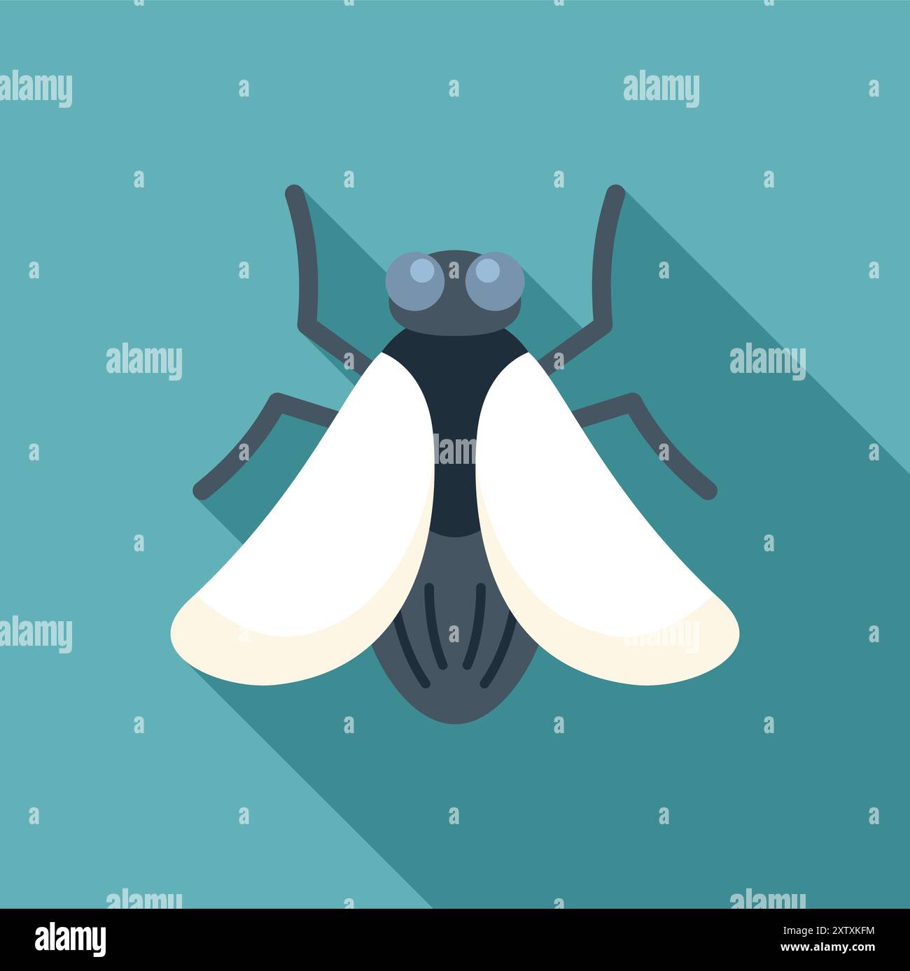 Minimalist vector illustration of a housefly, an insect known for ...
