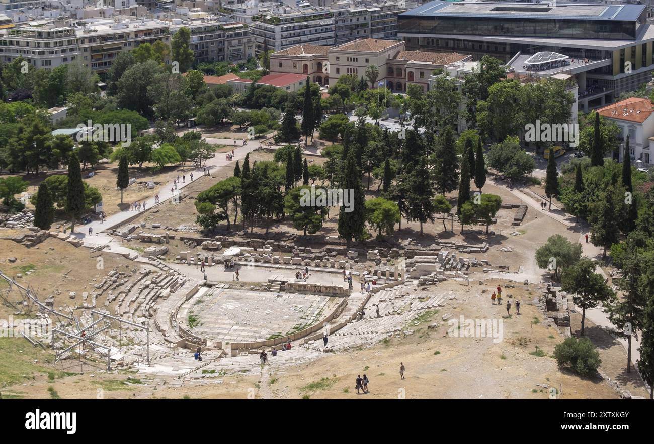 View from the Acropolis to the Theatre of Dionysus, the Acropolis ...