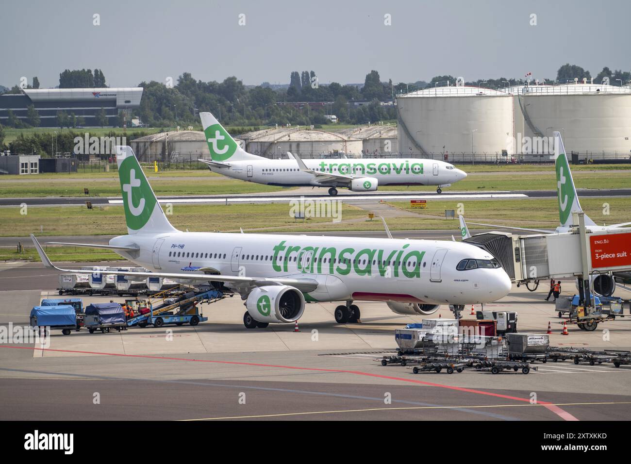 Amsterdam Schiphol Airport, Transavia aircraft taking off on the ...